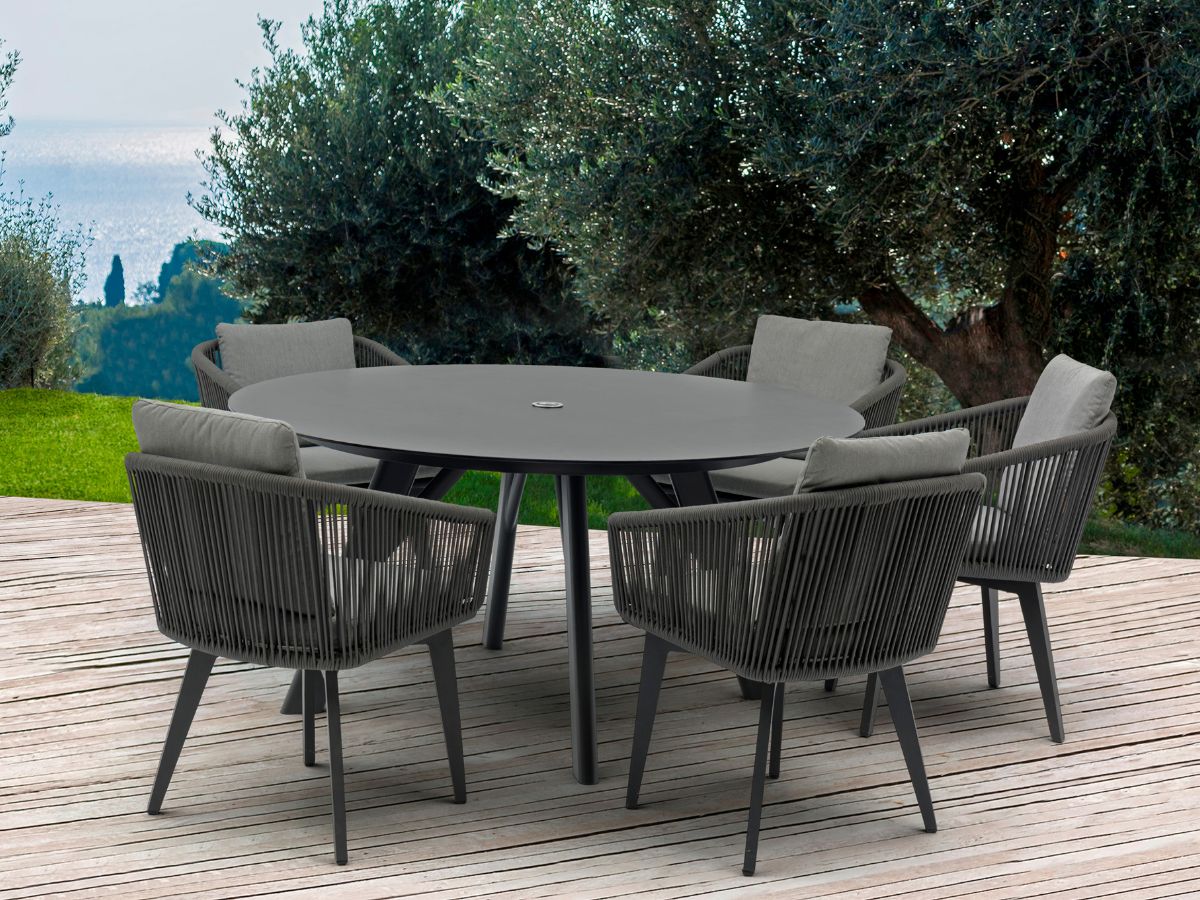 Diva Collection 7pc Dining Set with a Round Table – InsideOut